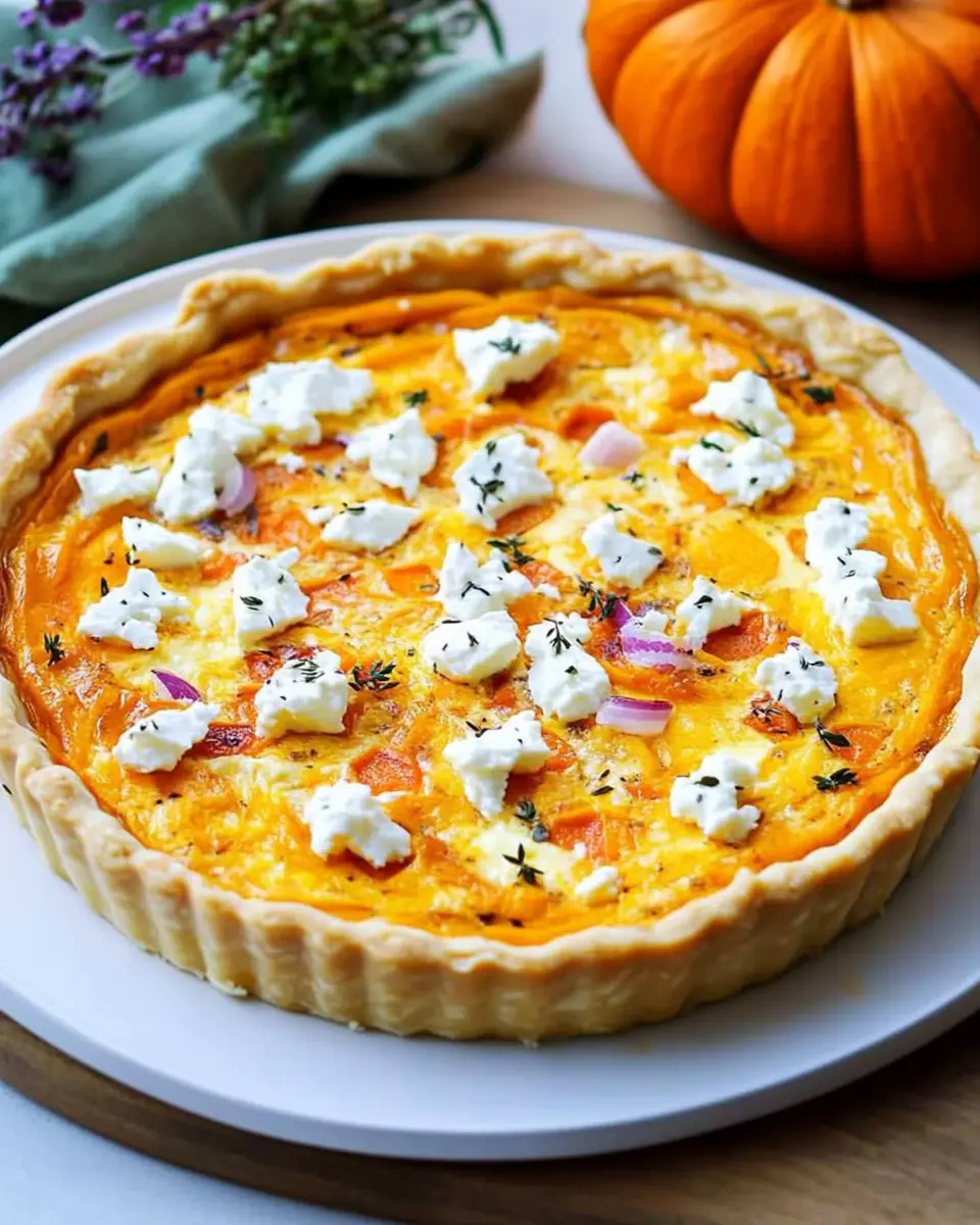 Kurbis Quiche Mit Feta